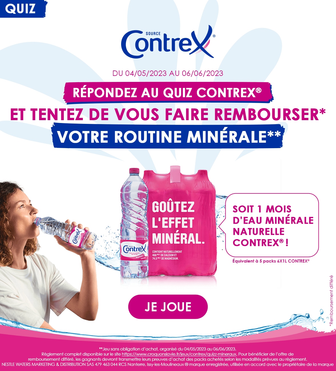Eau minérale naturelle CONTREX®, riche en minéraux